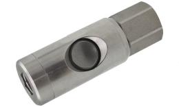 Safety push-button coupling with female thread, Stainless steel - EURO ...