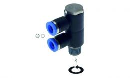 Plug manifolds, 2-fold, conical thread R 1/4" x 6, IQS standard ...