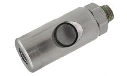 Safety push-button coupling with male thread, Stainless steel - EURO ...