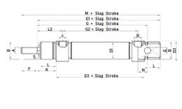 Stainless steel round cylinders double acting ISO 6432 || Pneuparts