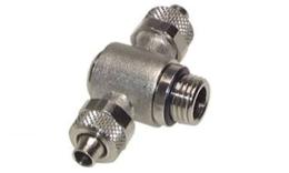 T-screw connections 360° positioning, Nickel-plated Brass || Pneuparts